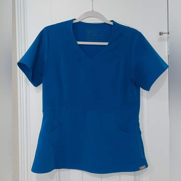 Figs | Tops | Alpine Blue Figs Scrub Top | Poshmark
